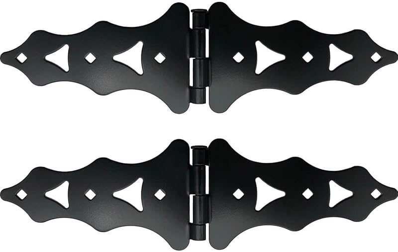 Traditional Style Black Wood Fence Hinge Gate Kit - 8" Strap Gate ...