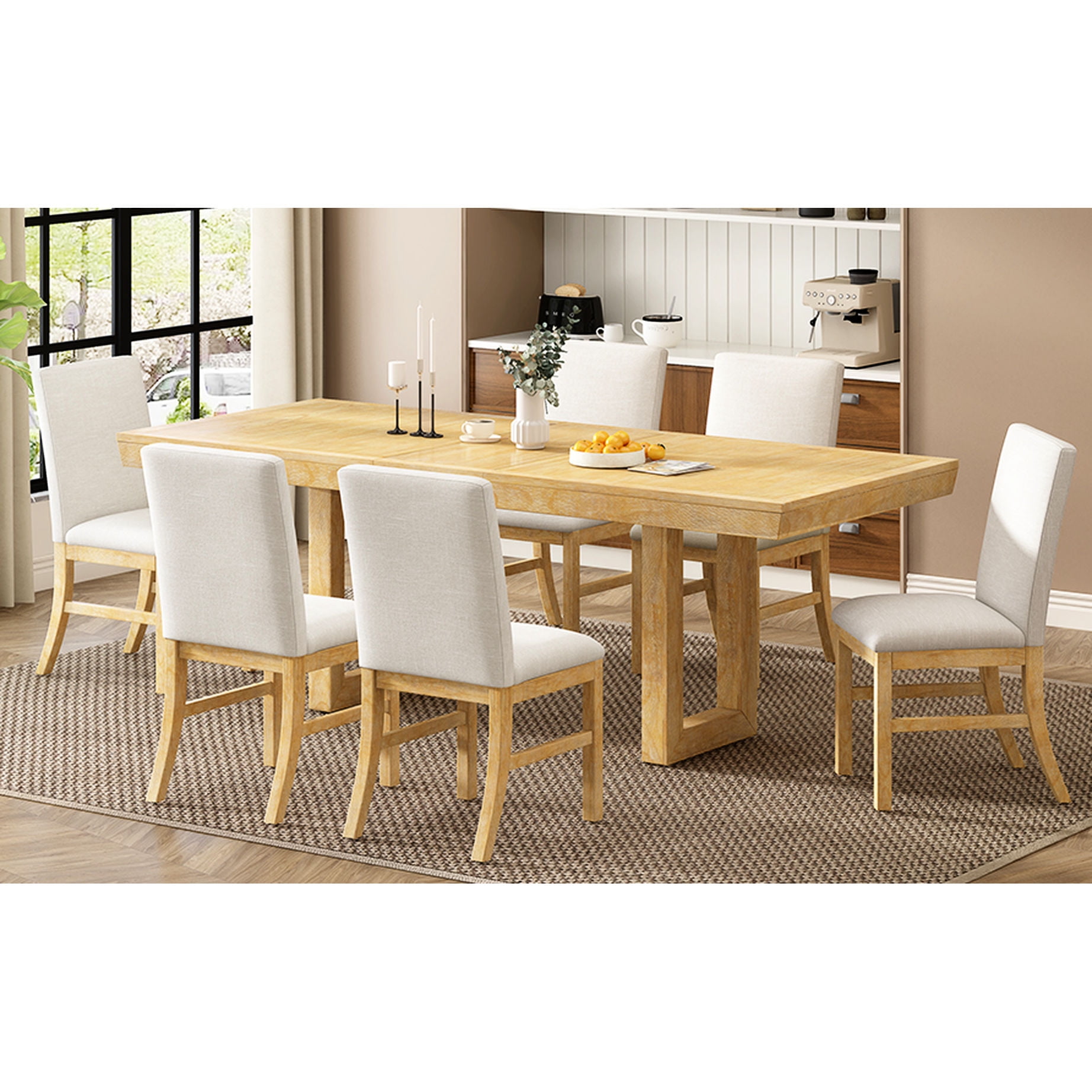 Traditional Style Dining Set+Geometric Legs”-“Classic Dining/Modern ...