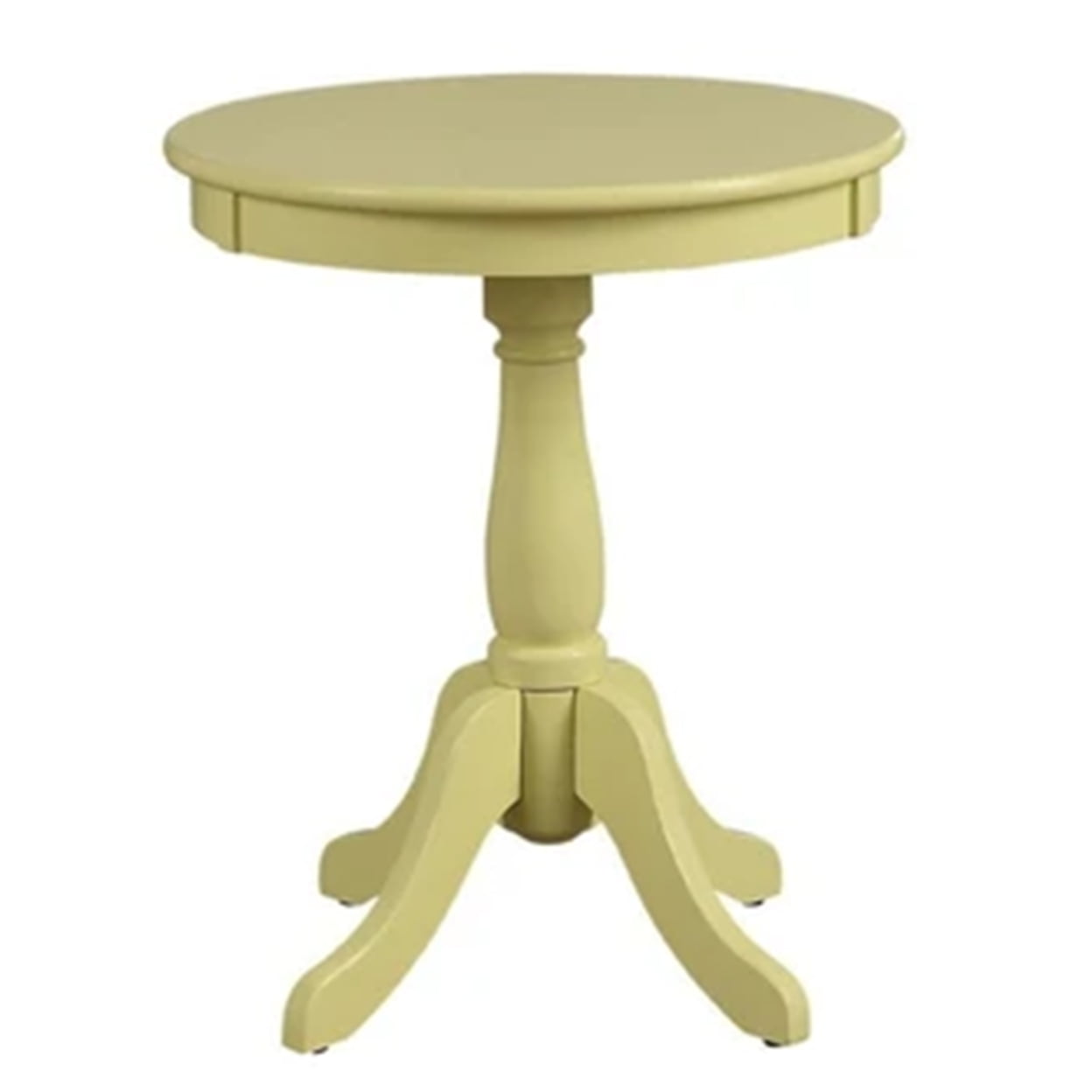 Traditional Style Wooden Round Side Table with Turned Pedestal Base ...
