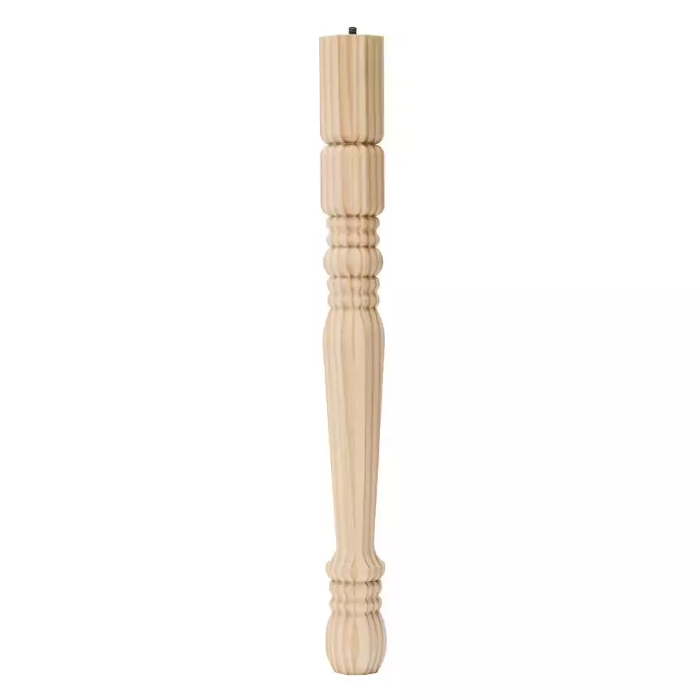 Traditional Table Leg with Hanger Bolt - 21 In. H X 2.125 In. Dia ...