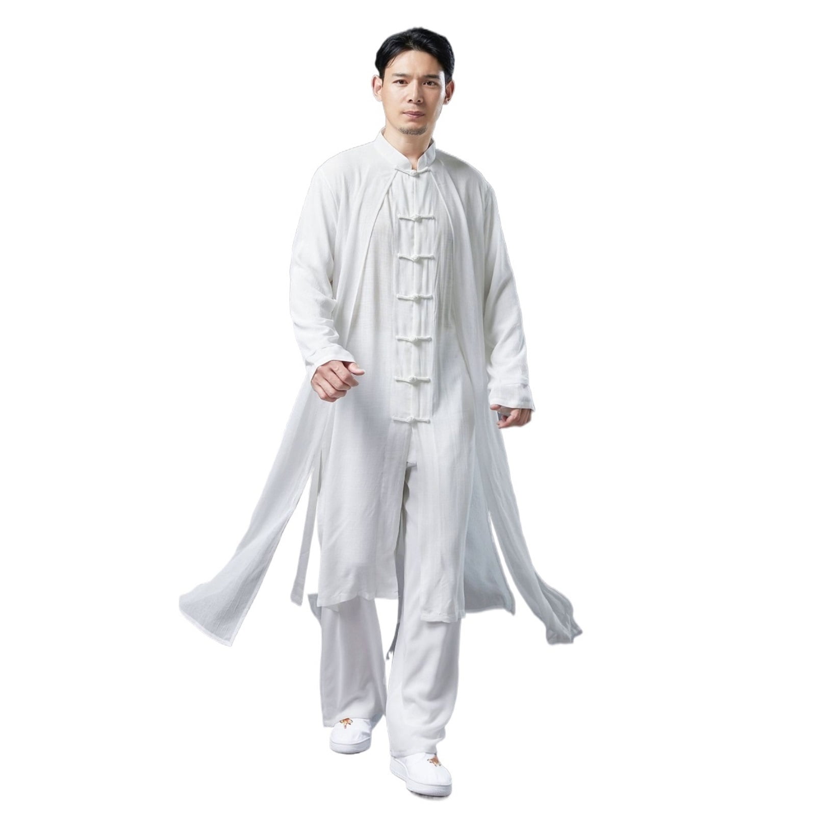 Traditional Tang Suit Coat Men Tai Chi Clothing Linen Jacket Hanfu ...