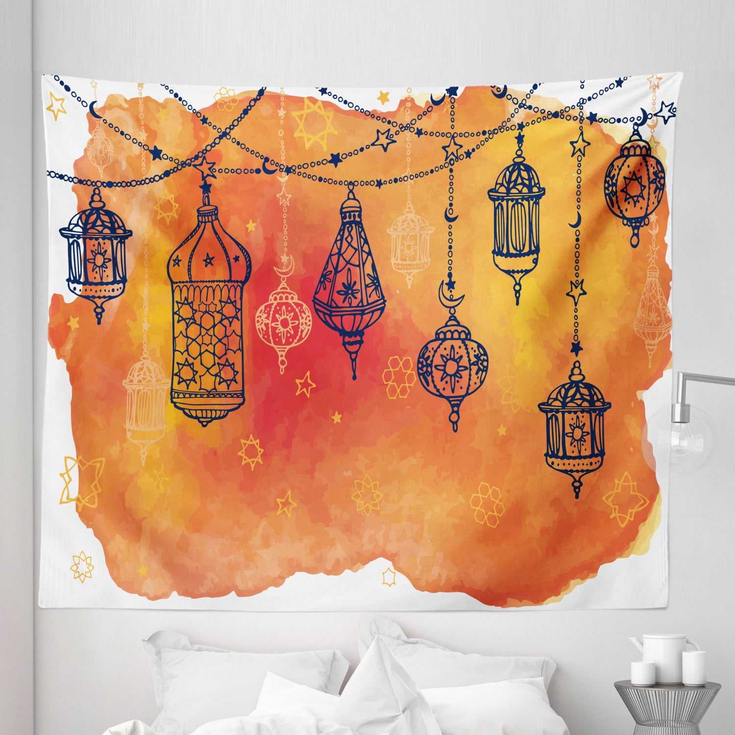 Traditional Tapestry, Lanterns Garland Middle Eastern Theme Oriental ...