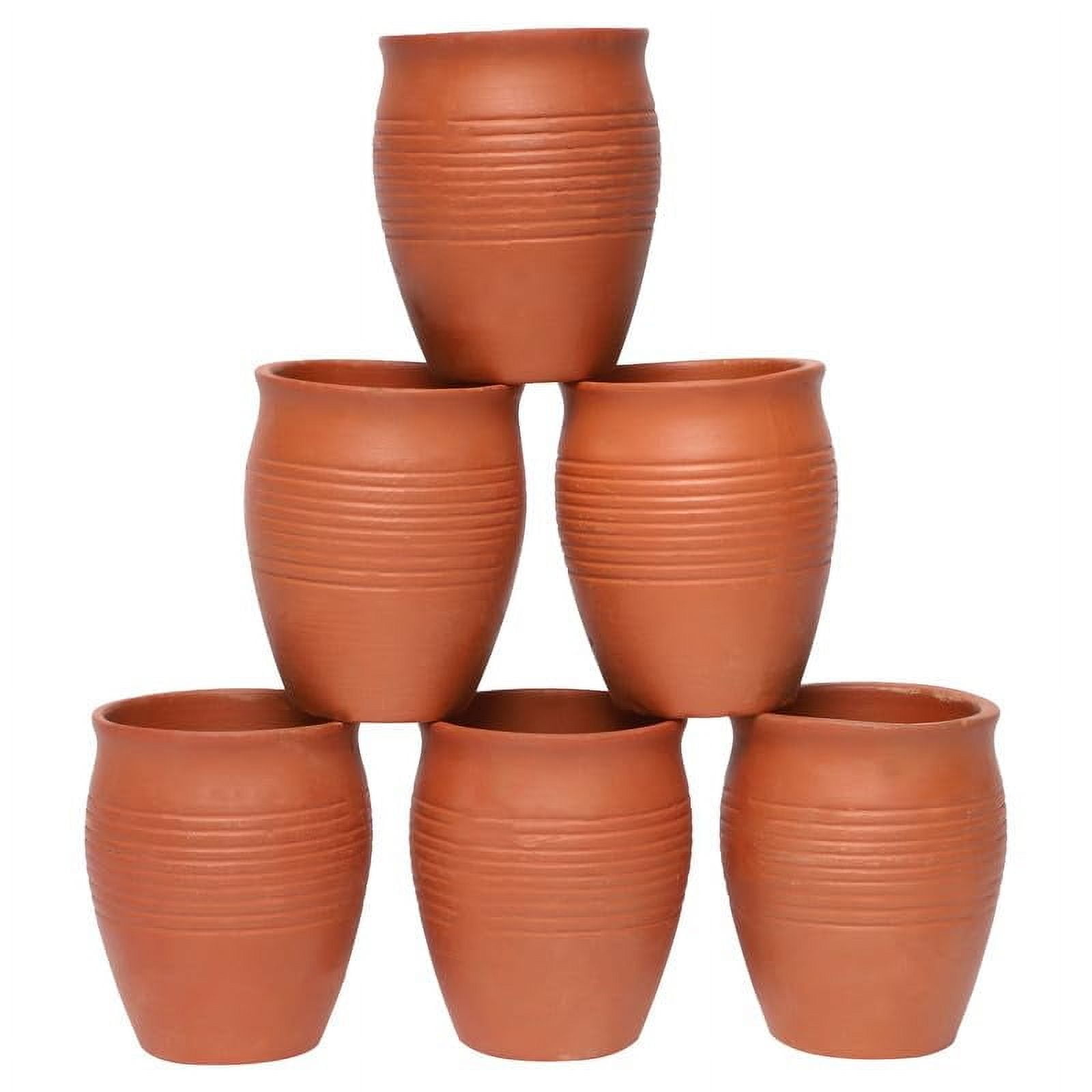 Traditional Tea Cup Terracotta Clay Kullad Tea Cups Set Of 6 | Clay ...
