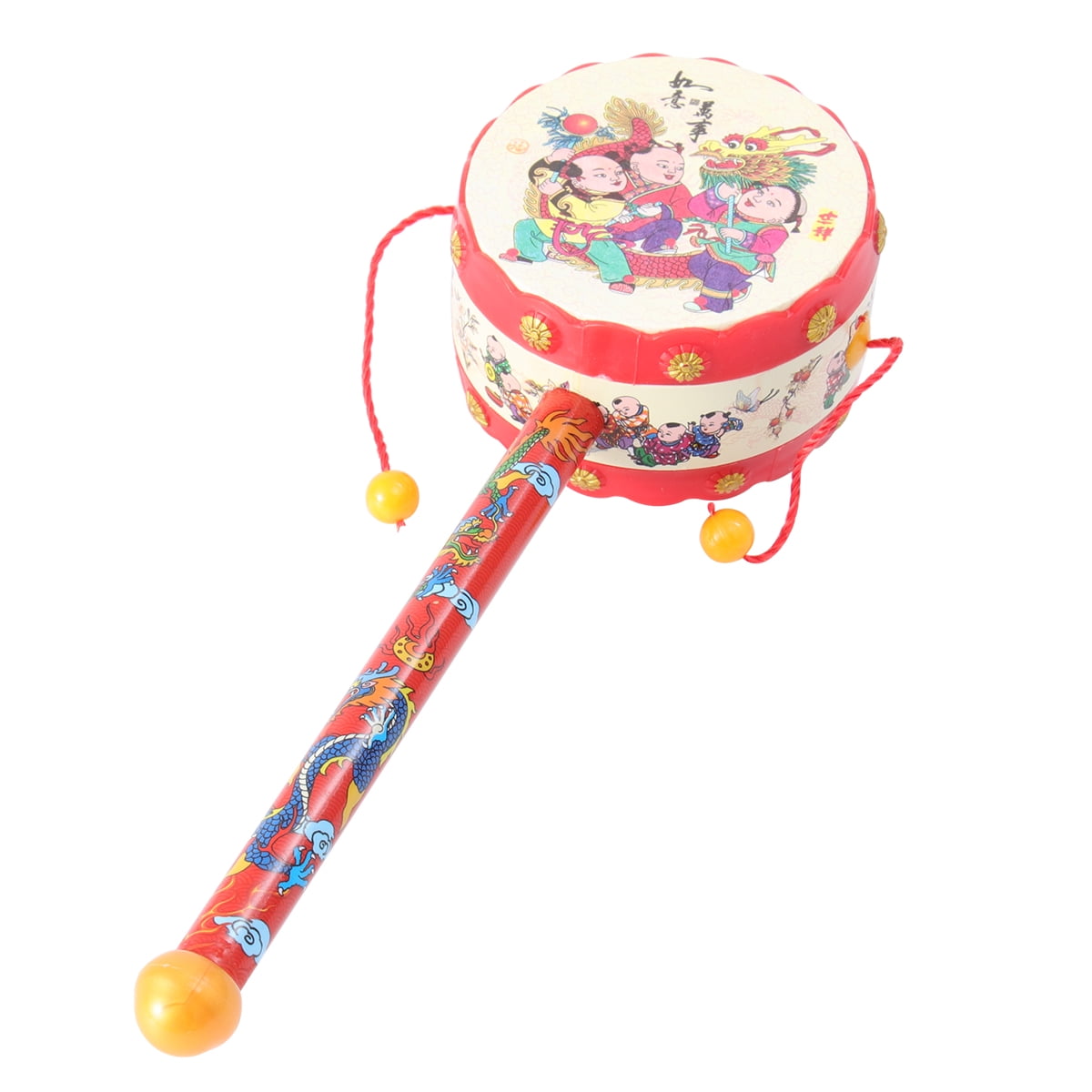 Traditional Toy Chinese Rattle Drum Hand Bell Cartoon Musical ...