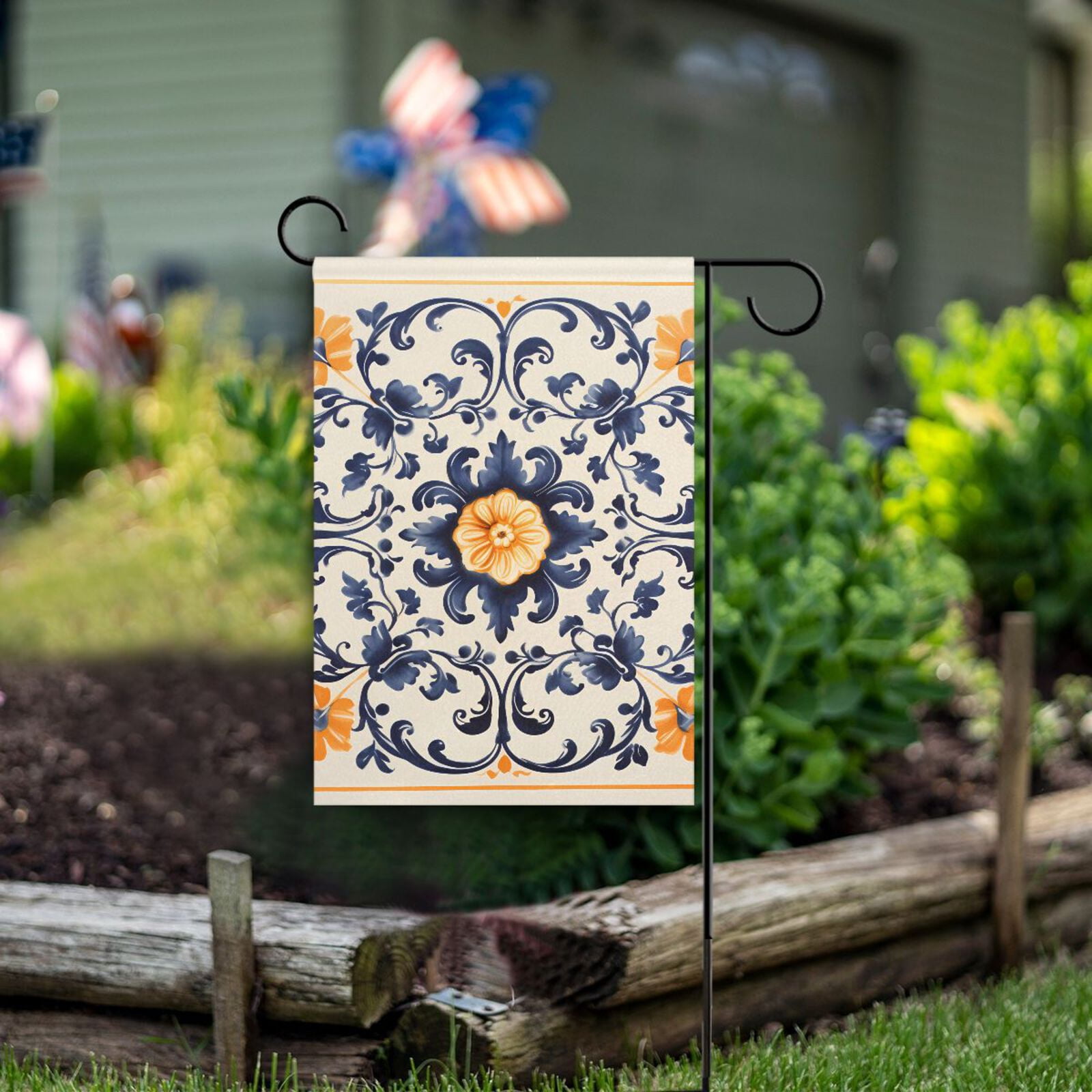 Traditional Tribal Pattern Garden Flag Double Sided Outdoor Banners for ...