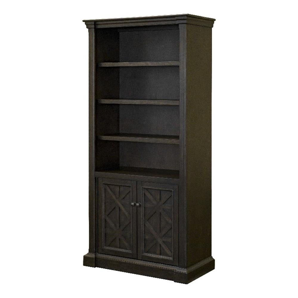 Traditional Wood Bookcase With Doors Office Shelving Storage Cabinet ...