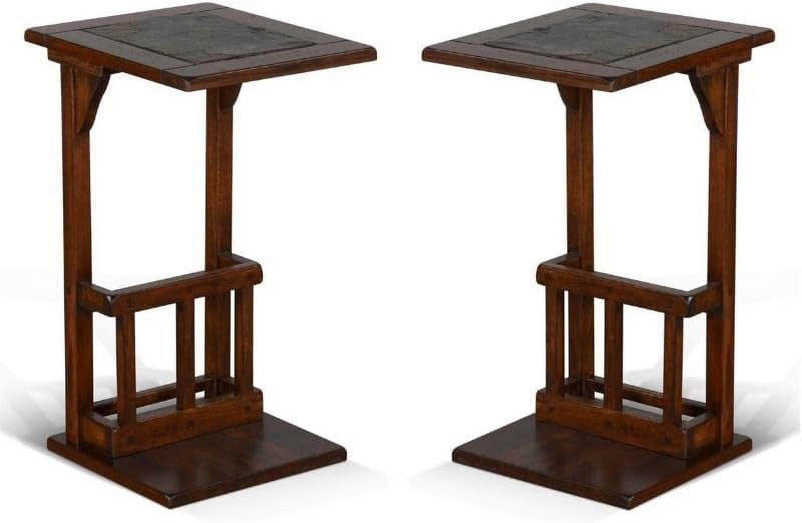Traditional Wood Sofa Mate Table in Dark Chocolate - Set of 2 - Walmart.com