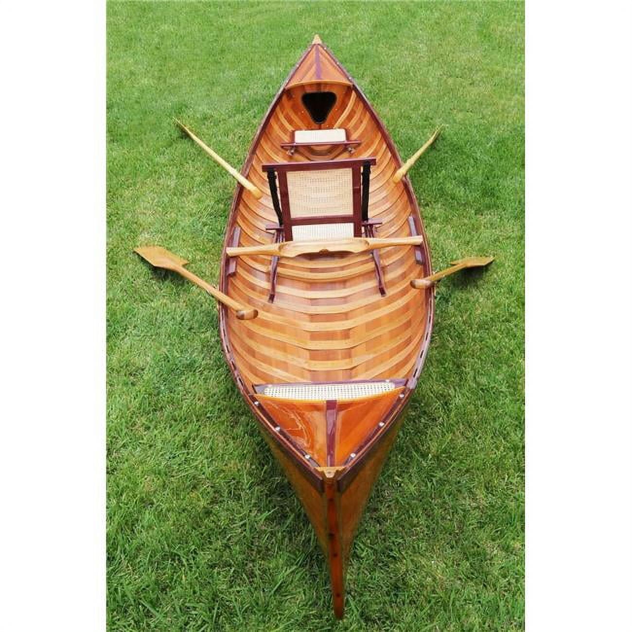 Traditional Wooden Canoe with Ribs - 39.5 x 190 x 25.5 in. - Walmart.com