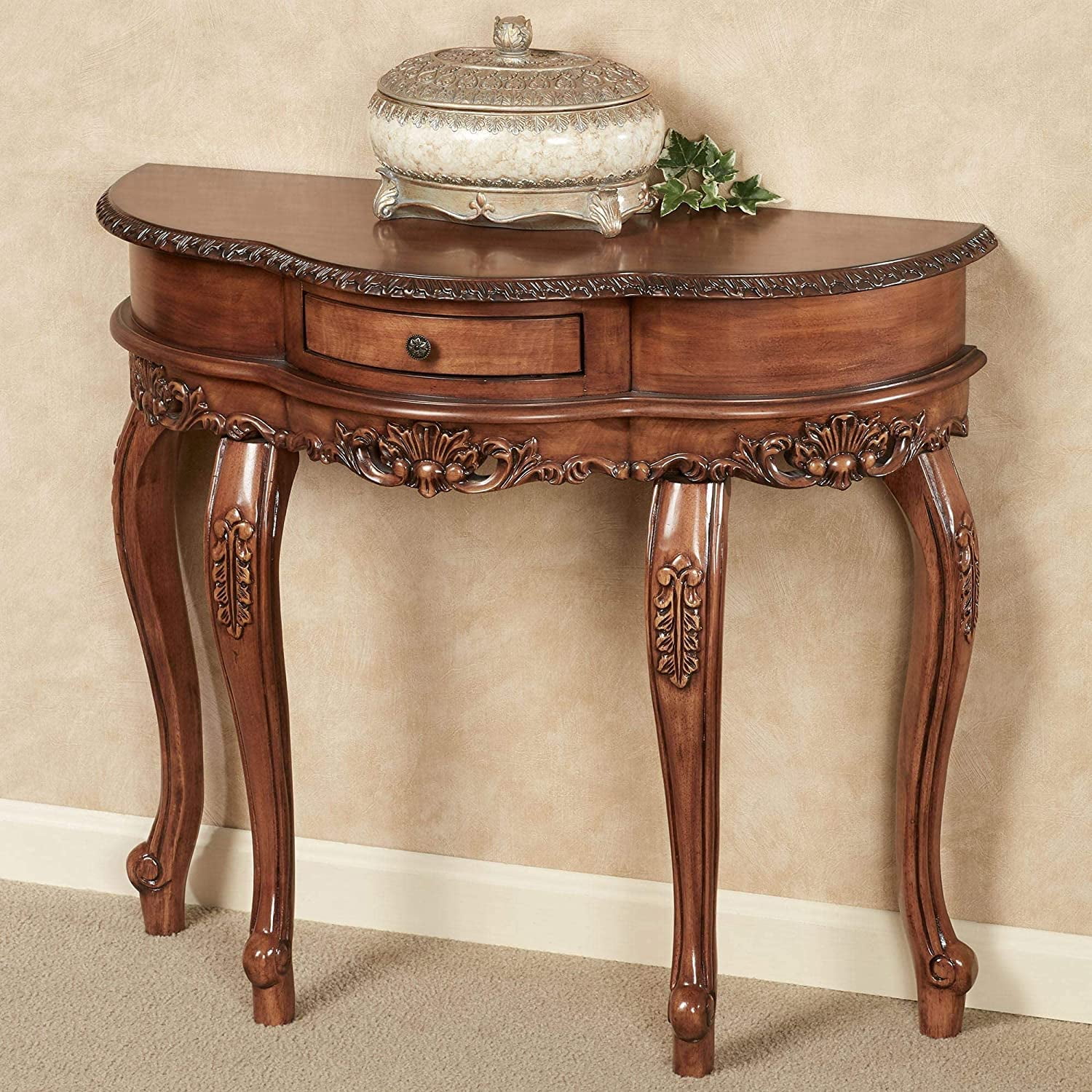 Traditional Wooden Console Table - Victorian Style - Natural Cherry ...