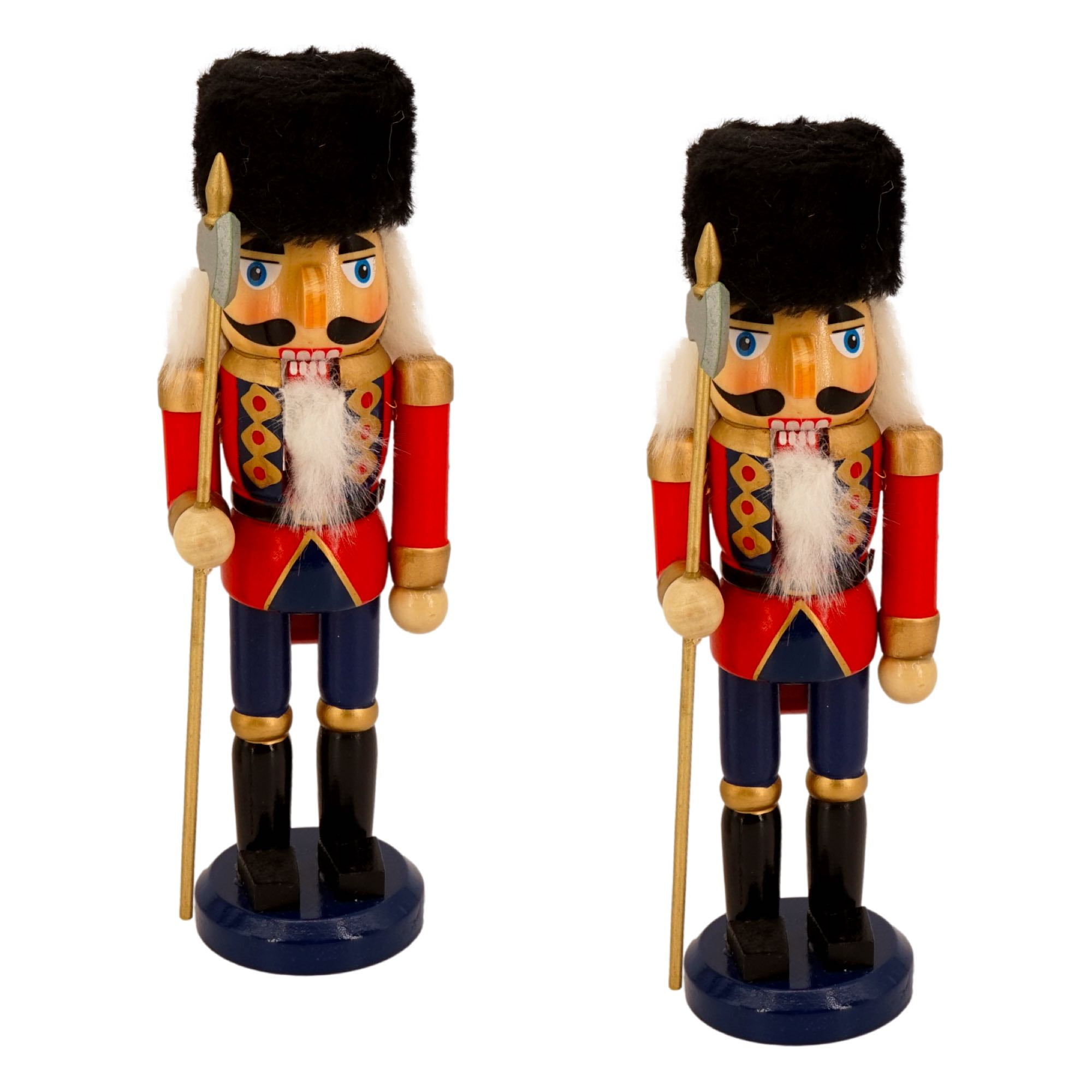 Traditional Wooden Nutcracker Figures (2 Pack, 8 x 2.5 x 2.5 in ...