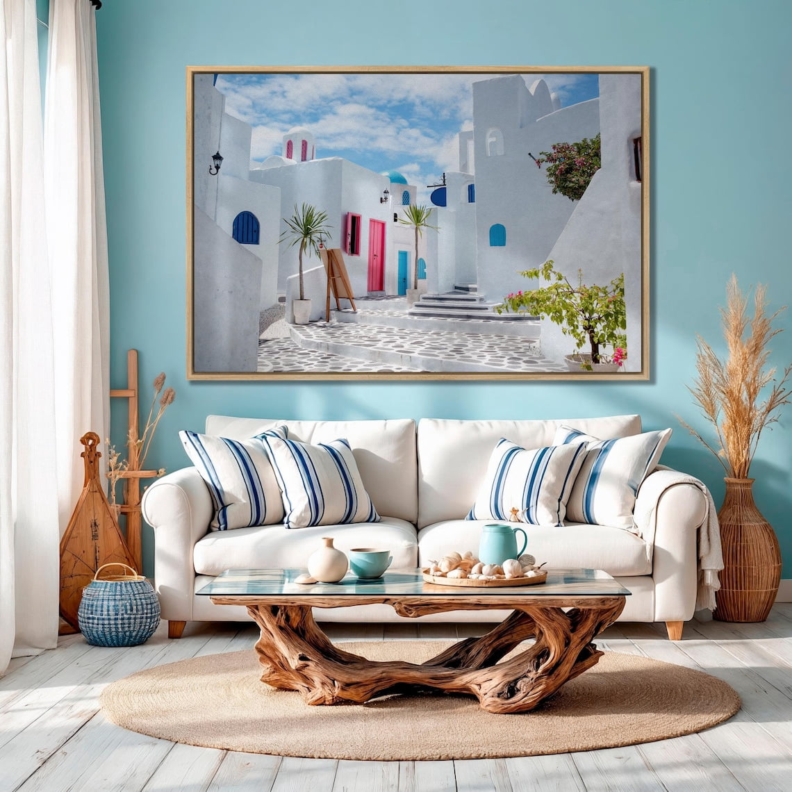 Traditional cycladic Santorini white houses mediterranean aegean Greek ...