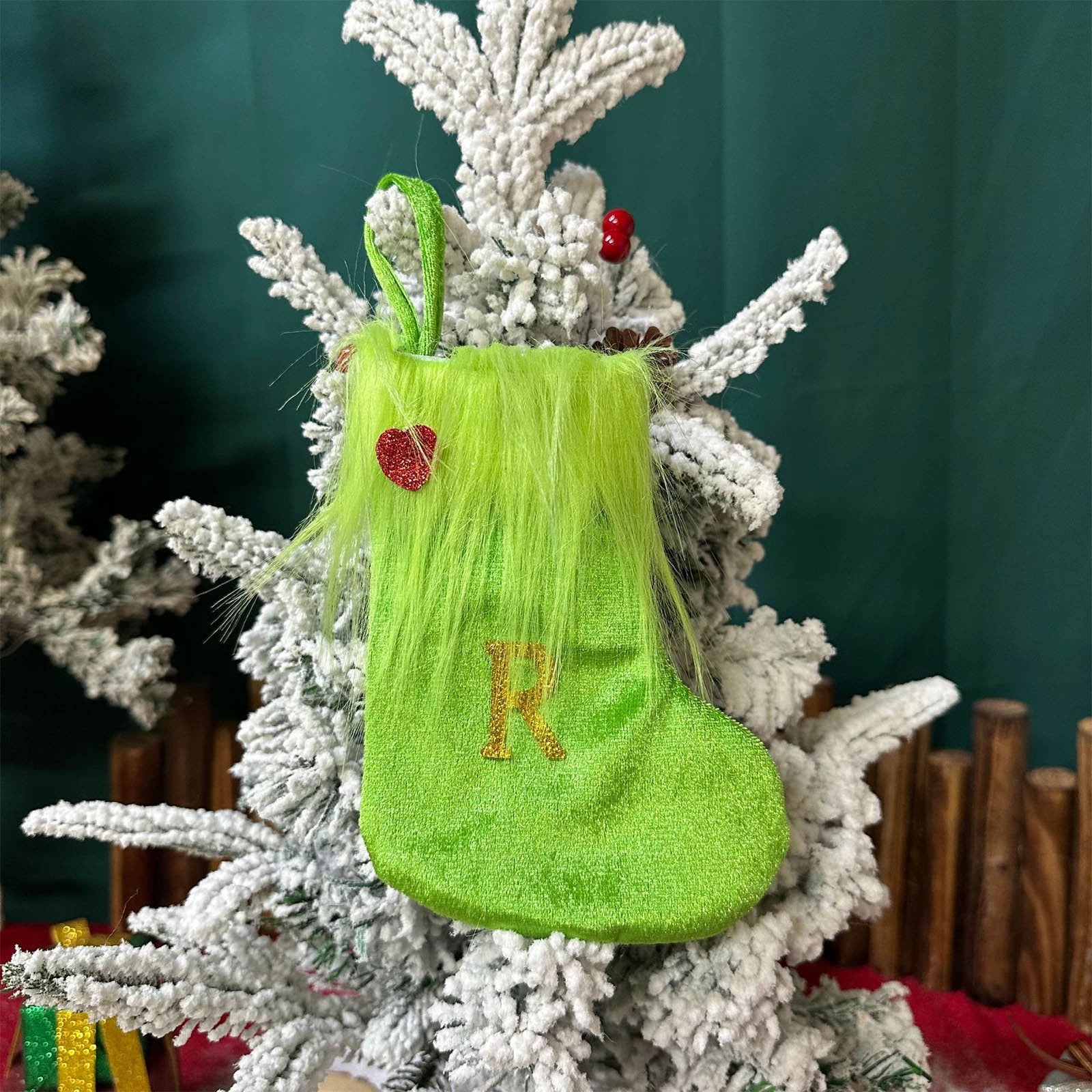Traditionally Knitted Christmas Stocking with an Embroidered Alphabet ...