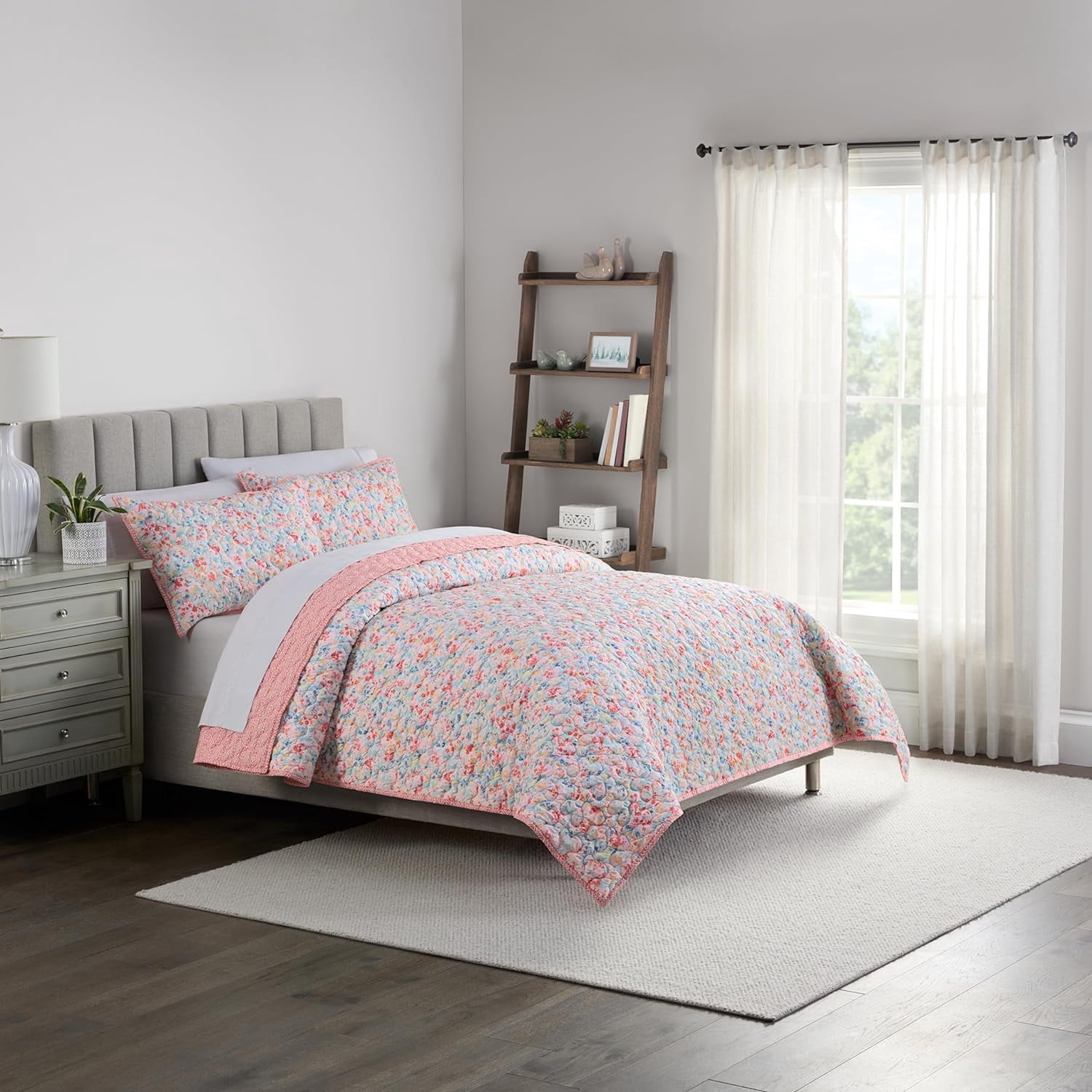 Traditions Vintage Speckle 3 Piece Quilted Pattern Bedding Set, Queen ...