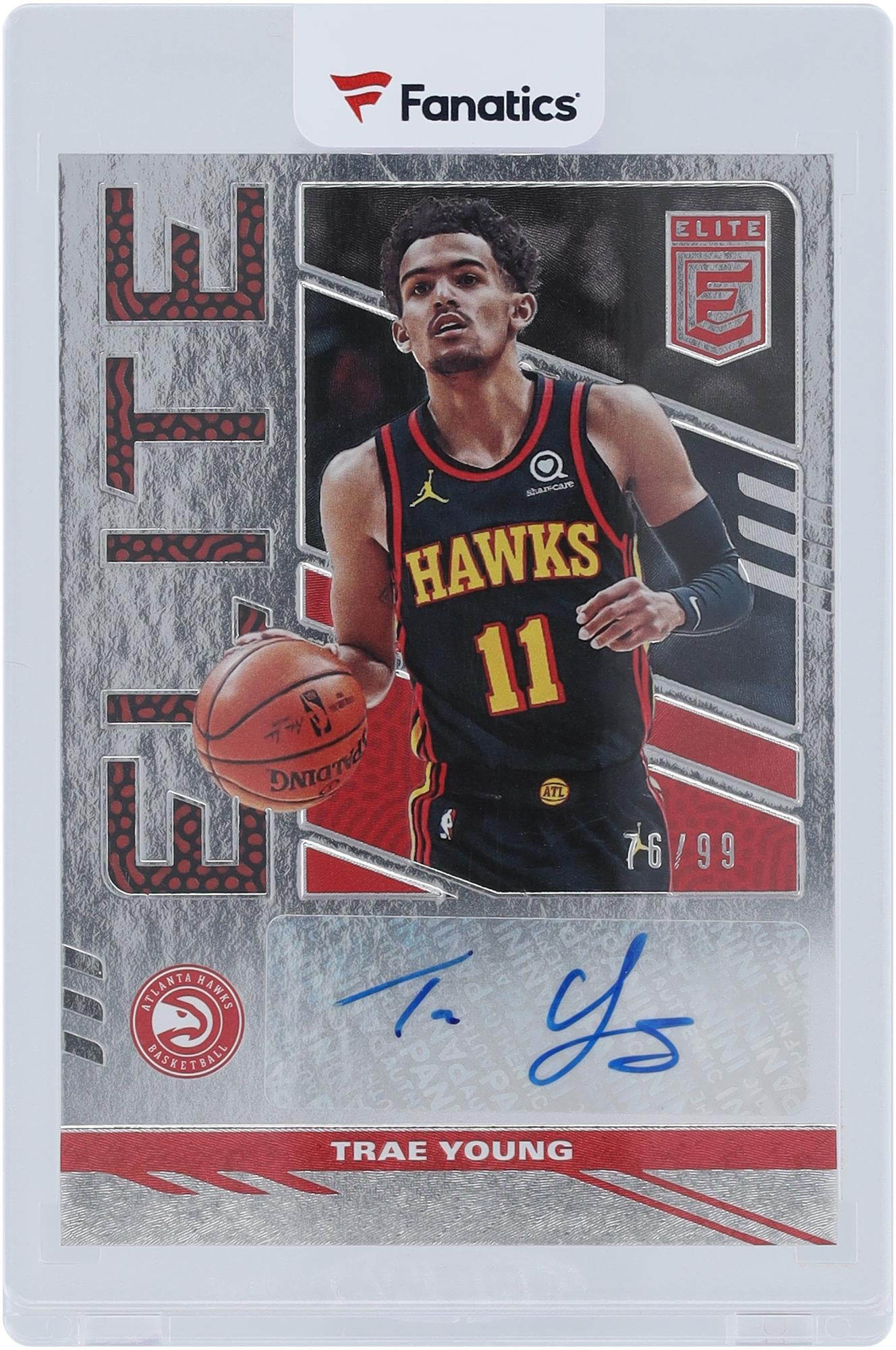 Trae Young Atlanta Hawks Autographed 2021-22 Panini Elite Elite #ES-TYG ...