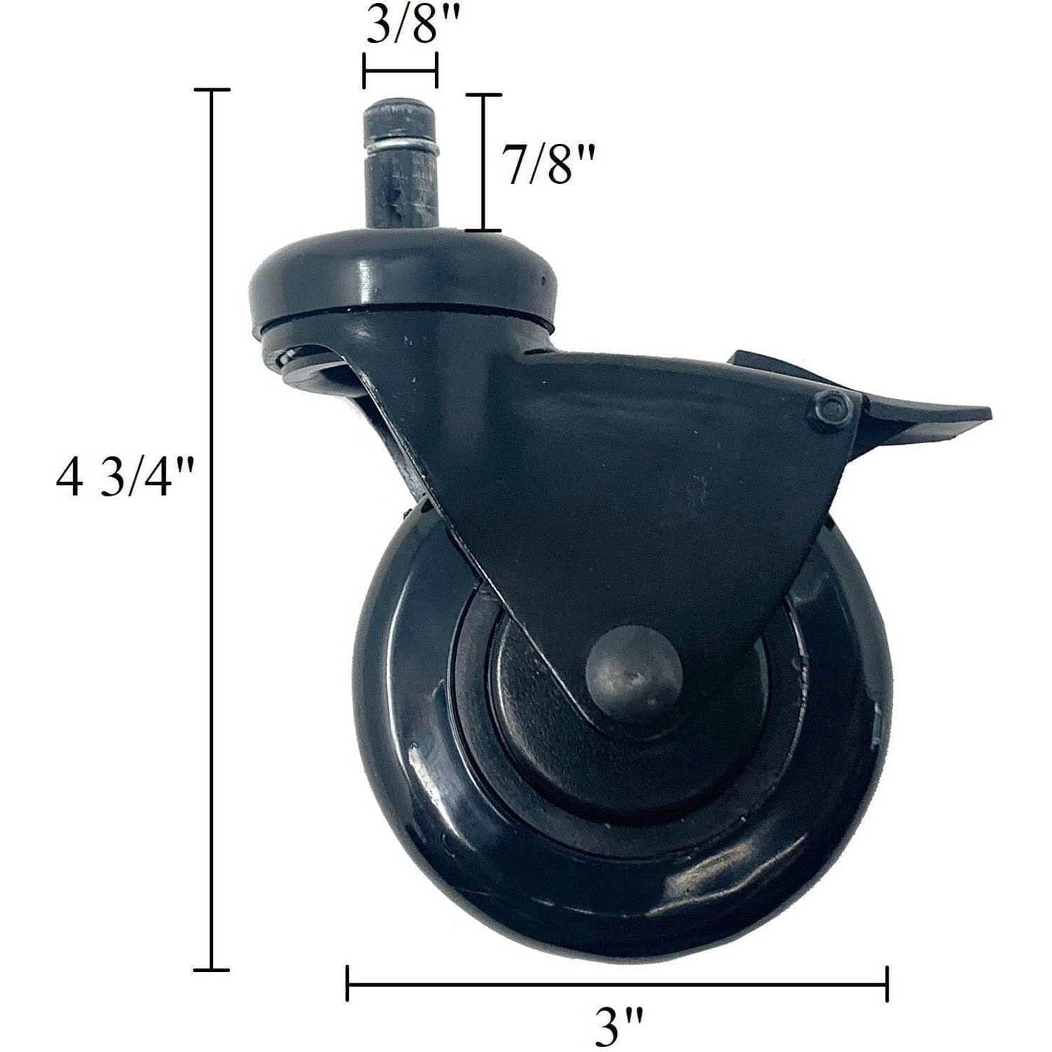 3" Swivel Caster Wheel with Brake Compatible With Traeger Pellet Grills ...
