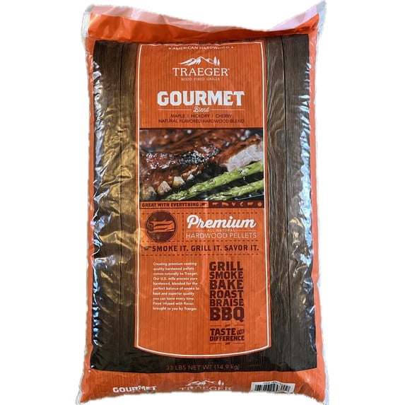 Traeger Gourmet Blend, 33 lb Wood Pellets, Maple Hickory Cherry ...