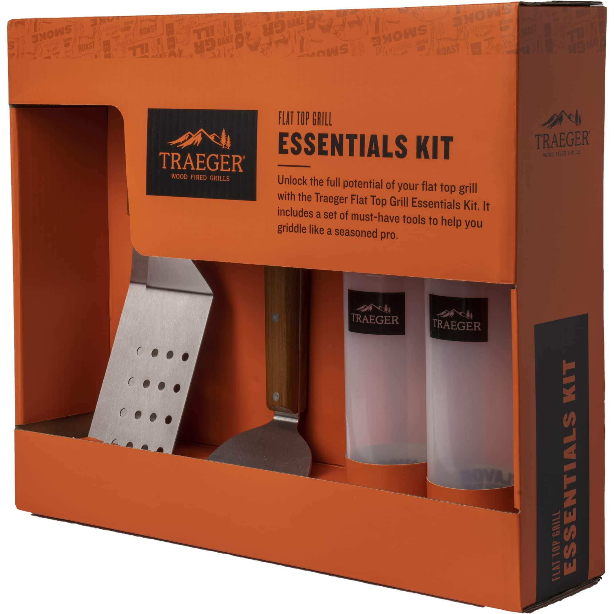 Traeger Grills BAC733 Flat Top Griddle Essentials Kit, Two Spatulas ...