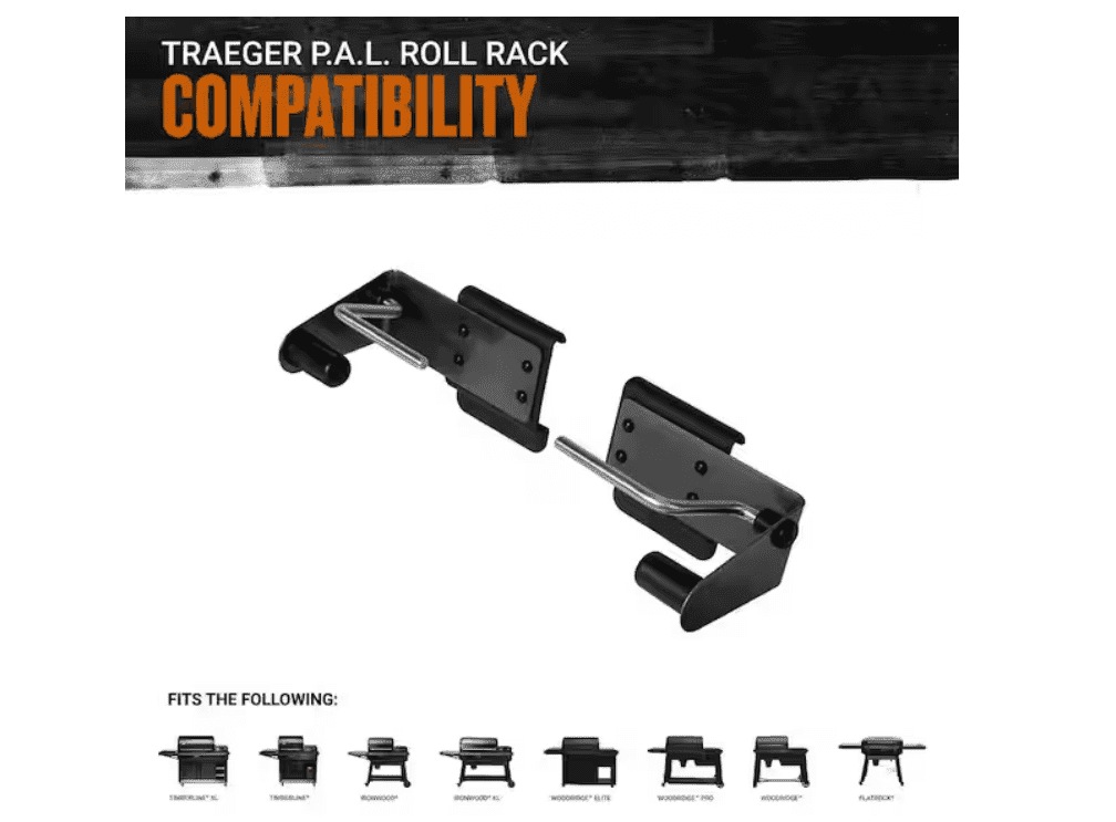 Traeger P.A.L. Pop‑And‑Lock Roll Rack – Adjustable Grill Accessory ...