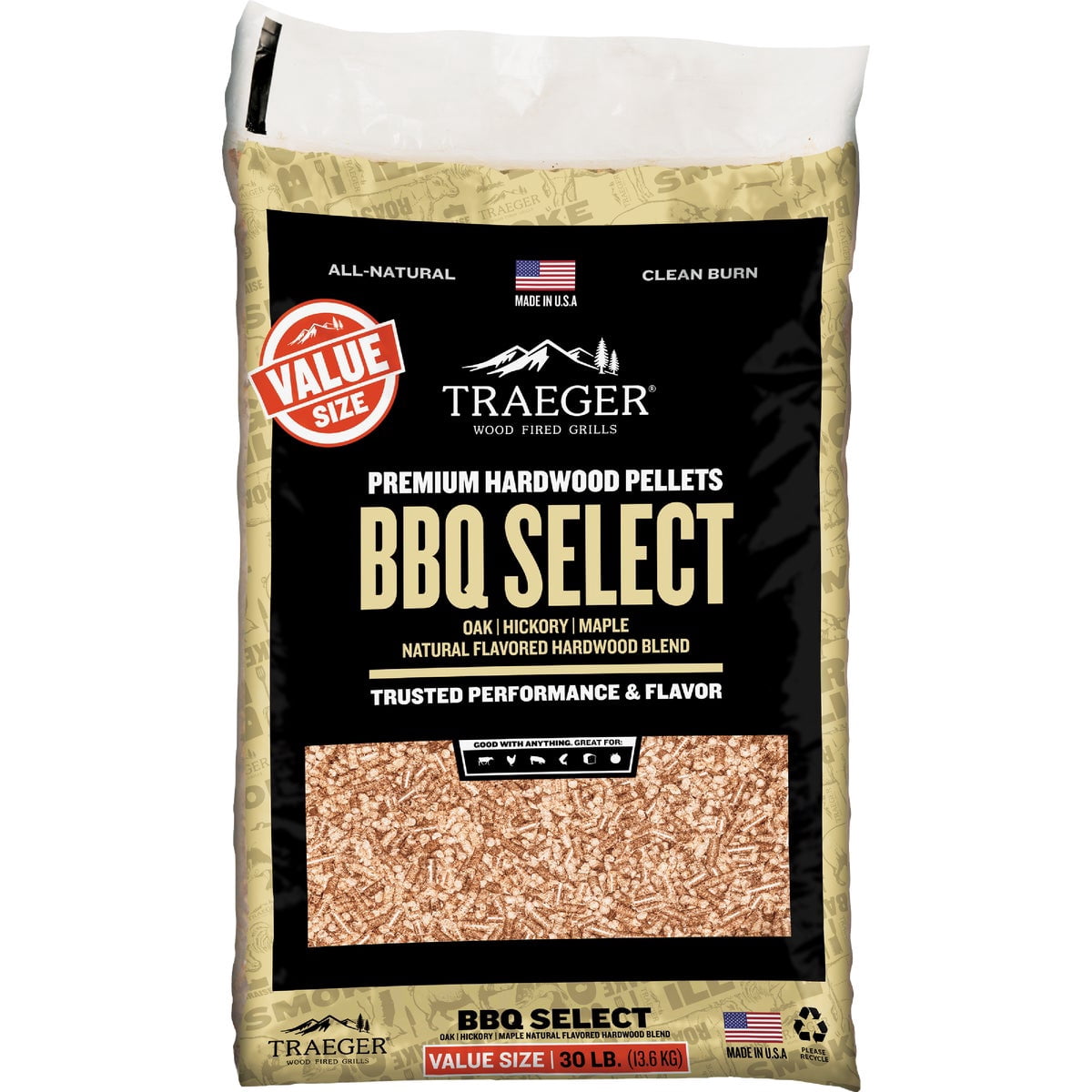 Traeger Pellet Grill Traeger BBQ Select All-Natural Wood Grilling ...