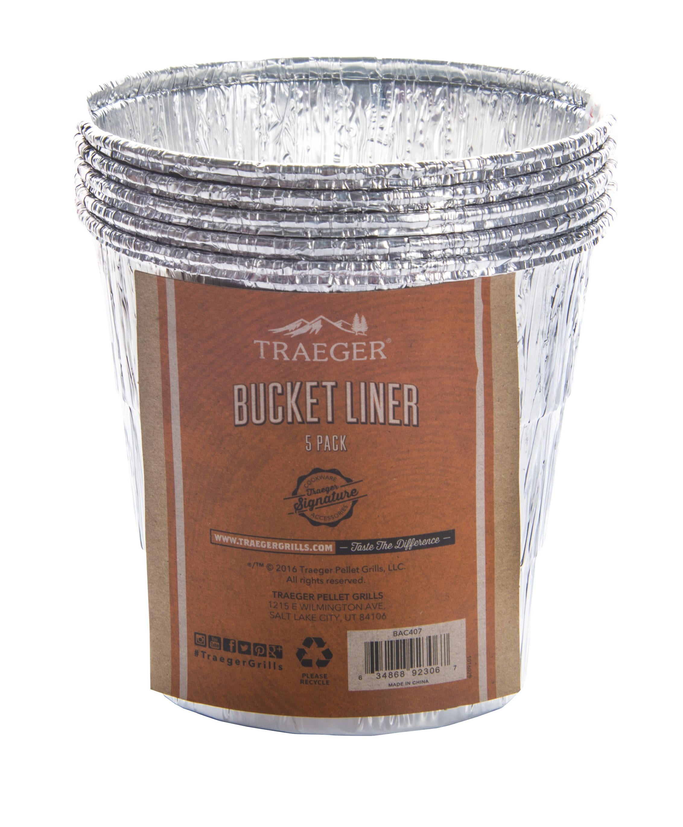 Traeger Pellet Grills Drip Accessories - 5-Pack Aluminum Grease Bucket ...