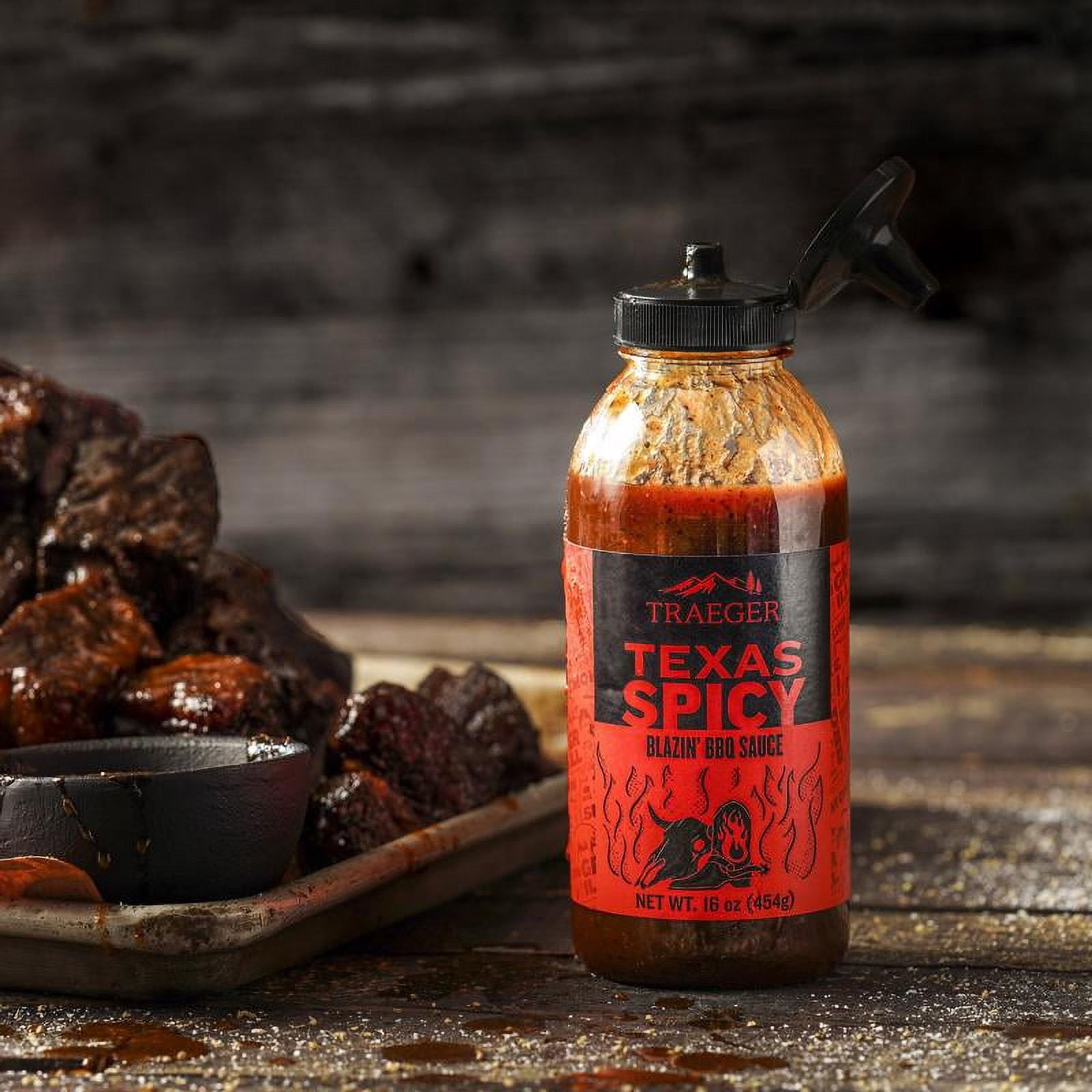 Traeger Pellet Grills Texas Spicy BBQ Sauce - Peppery Heat, Hot - 16 oz ...
