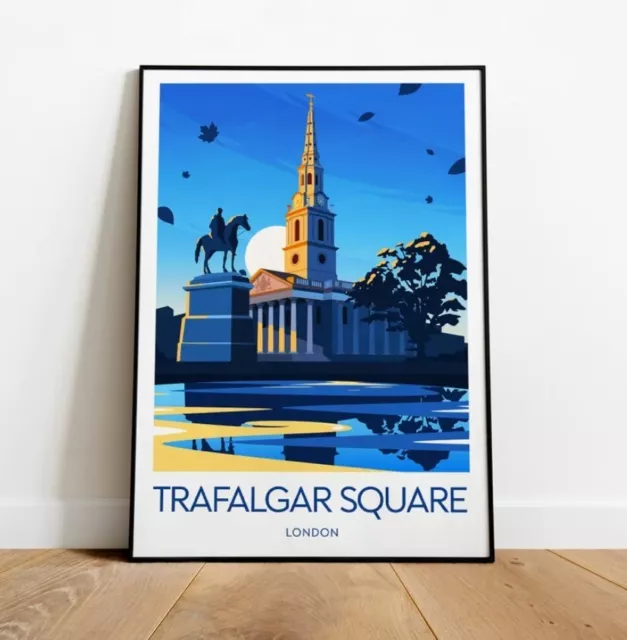 Trafalgar Square Travel Print - London, England, Trafalgar Square NO ...