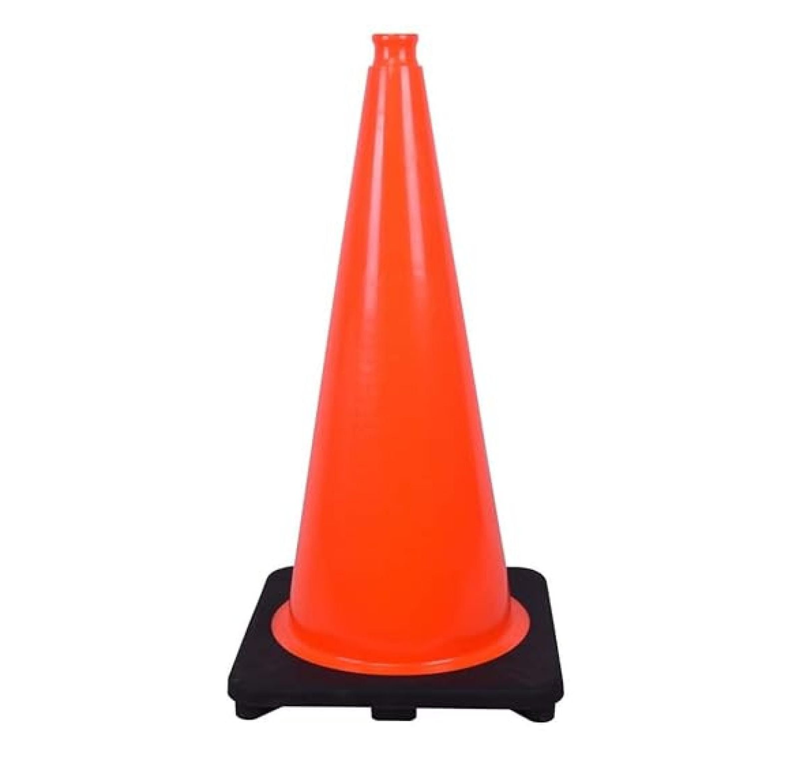 Traffic Cone - 28" Orange PVC Safety Cone, 14" Square Base, 7 Lb Weight ...