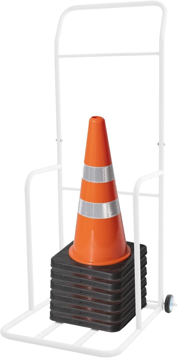 Traffic Cone Cart with Wheels, 350 lbs Capacity Storage Dolly Holder ...