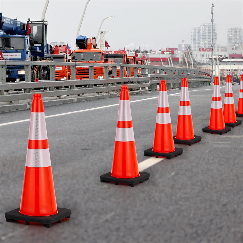 Traffic Cones 28",Safety Cones, PVC Orange Safety Road Parking Cones ...