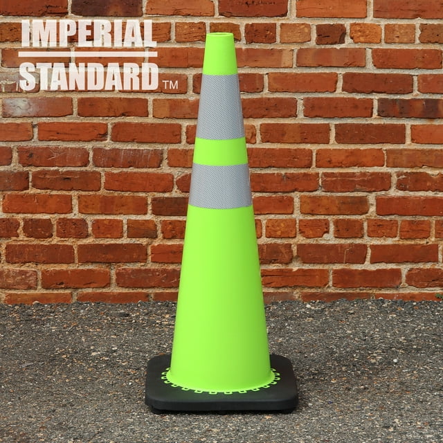 Imperial Standard Heavy Duty Large Plastic Traffic Cones, 36" Green ...