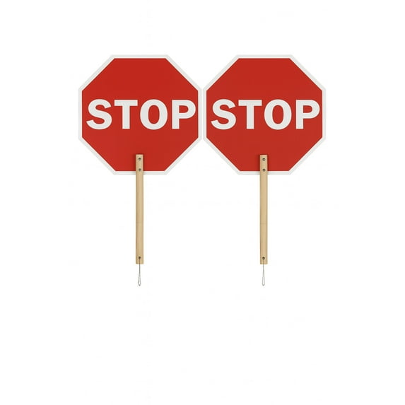 Traffic Crossing Guard Handheld STOP Sign Red Road Work STOP Sign With ...
