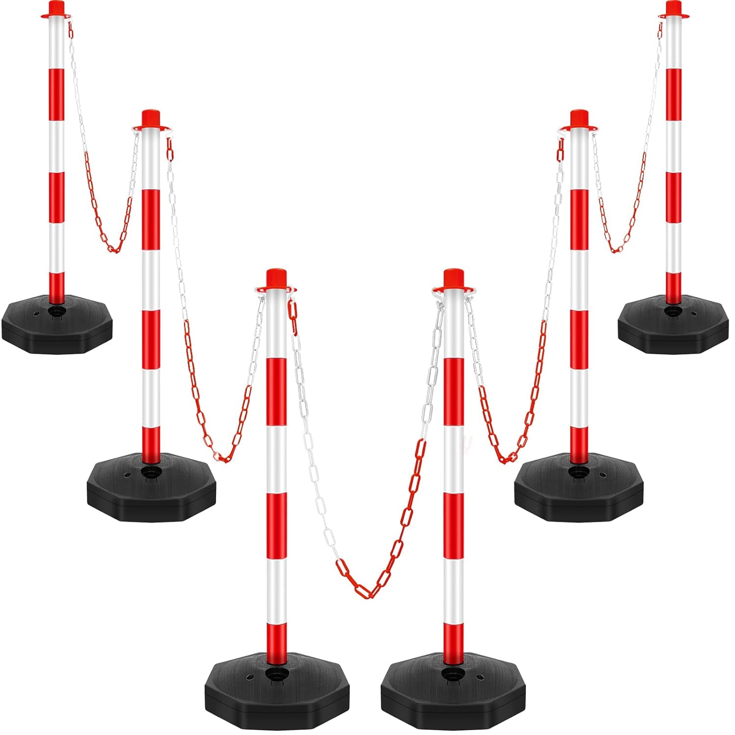 Traffic Delineator Post Cone, Plastic Stanchion Post Set Crowd Control ...