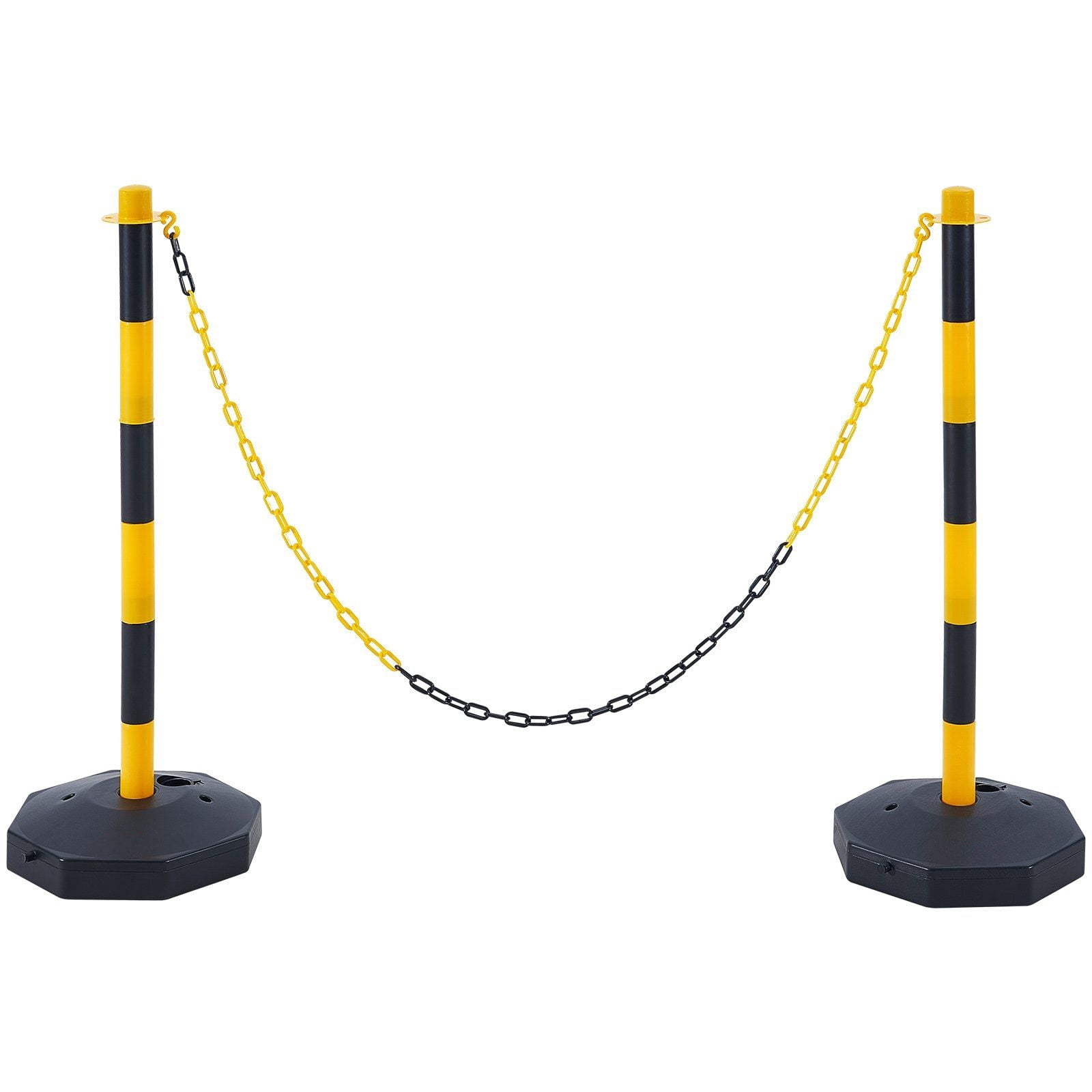 Traffic Delineator Posts, 2 Pack - 8FT Safety Barrier with Chain ...