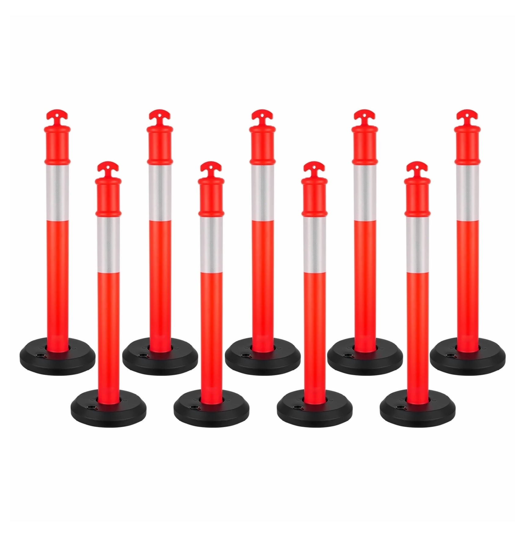 Traffic Delineator Posts 9 Pack, 28 inch Safety Cones, Reflective ...