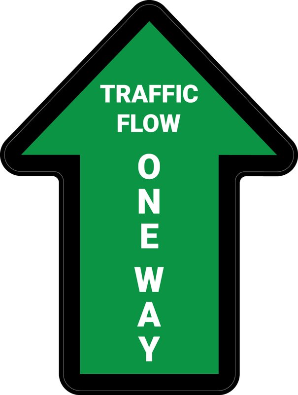Traffic Flow One Way Arrow Green Straight Sign Safety Restriction Alert ...