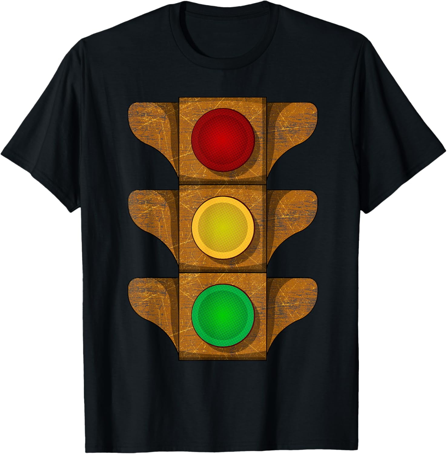 Traffic Light Vintage Rusty Stoplight Stop Go Caution Signal T-Shirt ...
