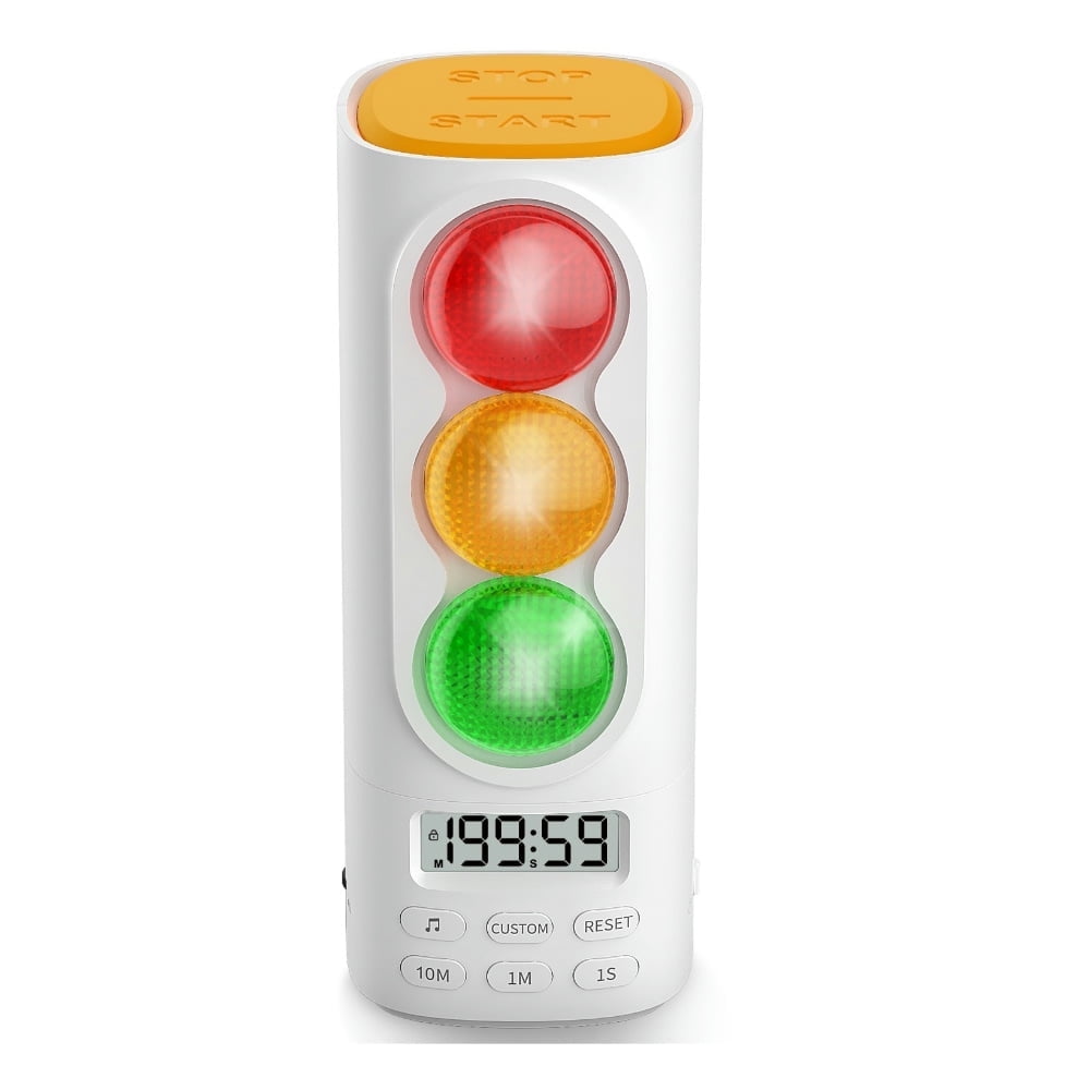 Traffic Light Visual Audio Digital Timer LCD Display Volume Adjustment 4 Ringtones Timers Pause ...