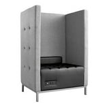 Traffic Modular Seating Lounge Privacy Chair with USB Outlet Ash Grey ...