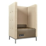 Traffic Modular Seating Lounge Privacy Chair with USB Outlet Ash Grey ...