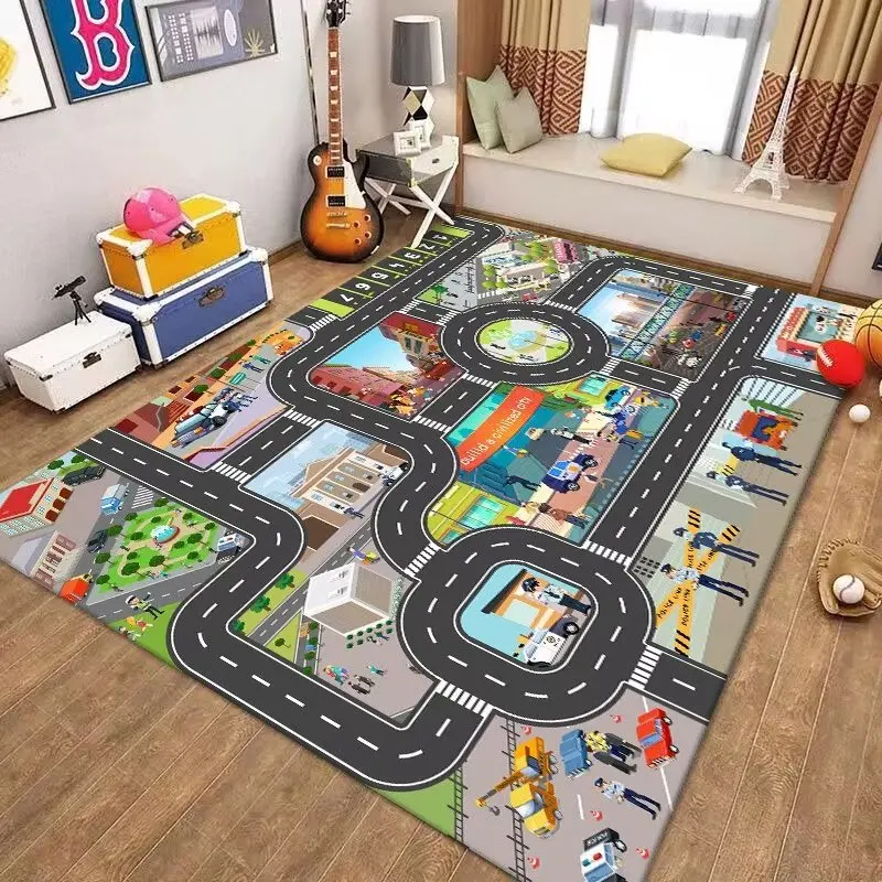 Traffic Route Map Carpet Gaming Room ration Living Room Rugs for ...