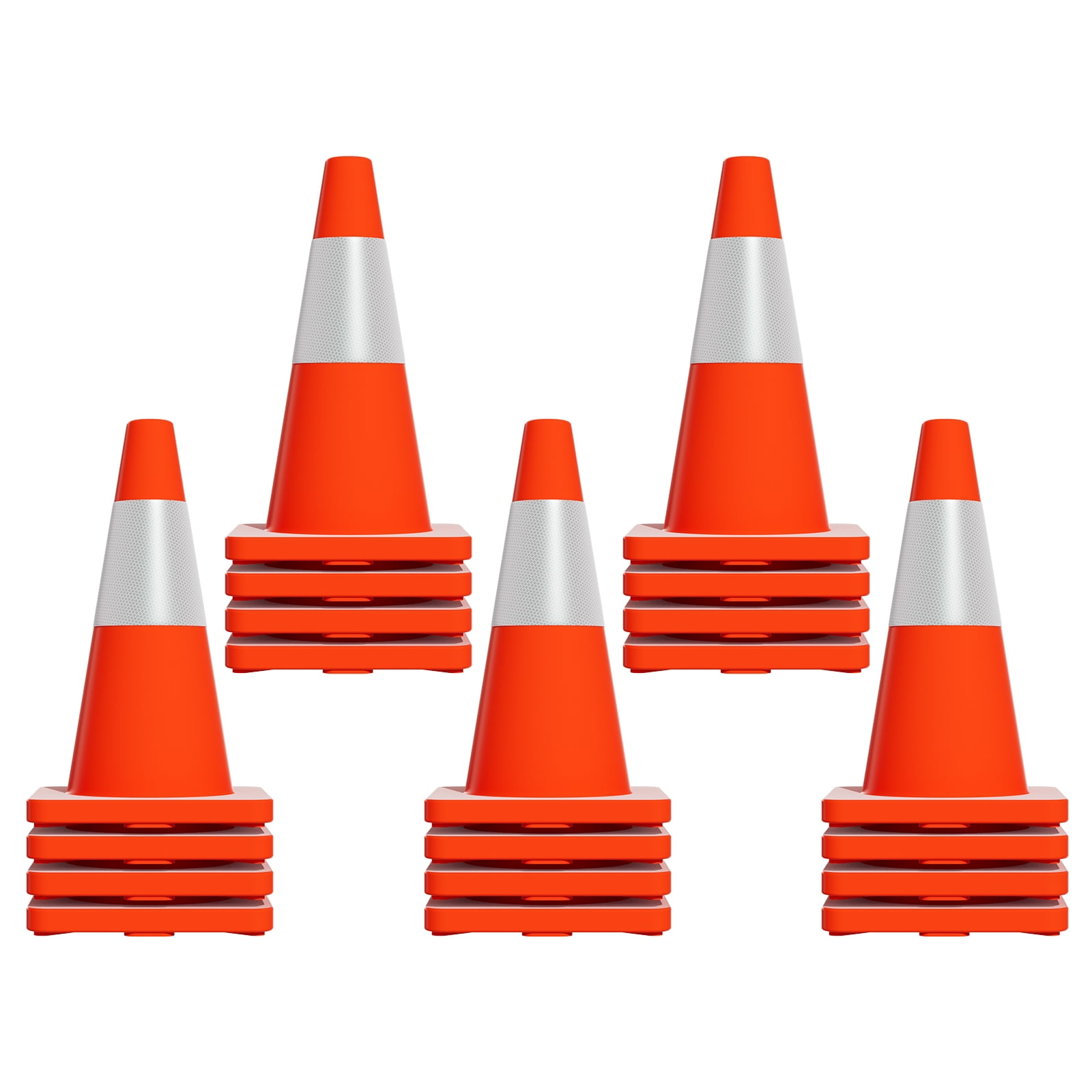 Traffic Safety Cones,18 Inch Construction Cones with Reflective Collar ...