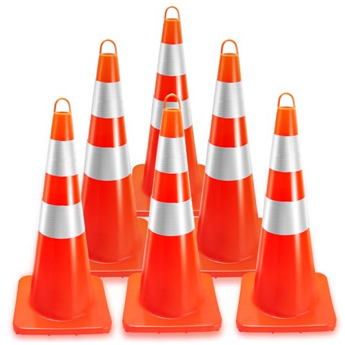 Traffic Safety Cones 28 Inch, Orange Street Cones, Large Road Cones ...