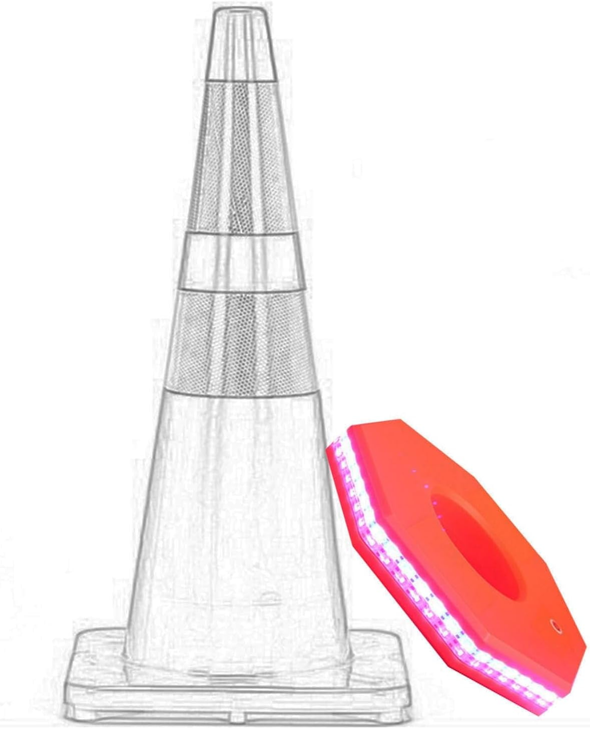 Traffic Safety Cones Ring with flashing function, Luminous Road Cone ...