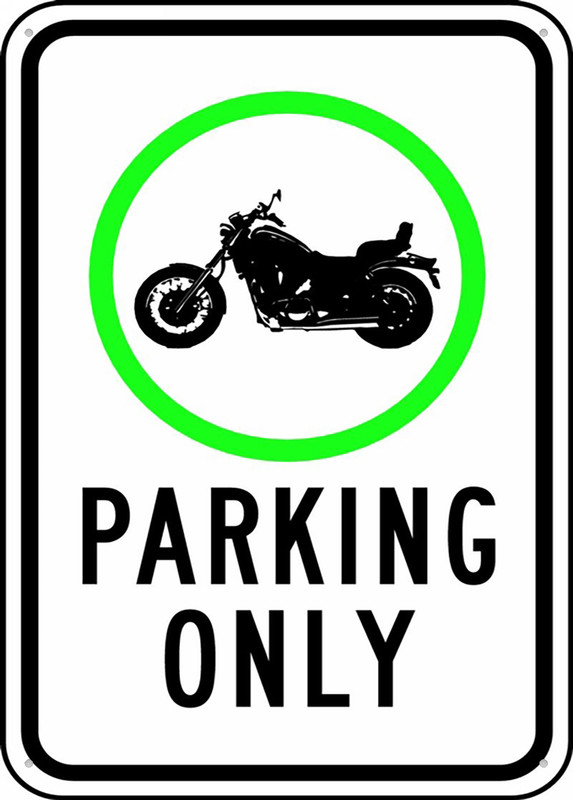 Traffic Sign Motorcycle Graphic Parking Only Outdoor Metal Sign - 12 X ...