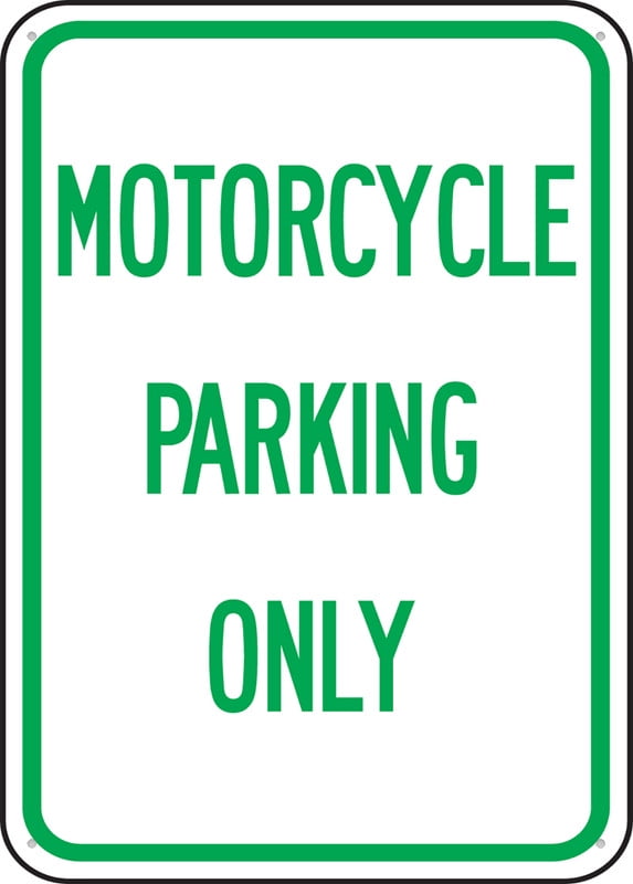Traffic Sign Motorcycle Parking Only Metal 12X8 Inch Rust Free Aluminum ...