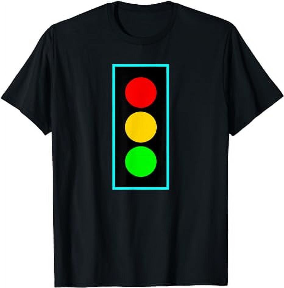 Traffic Signal Stop-Caution-Go Stop Light with Blue Border T-Shirt ...