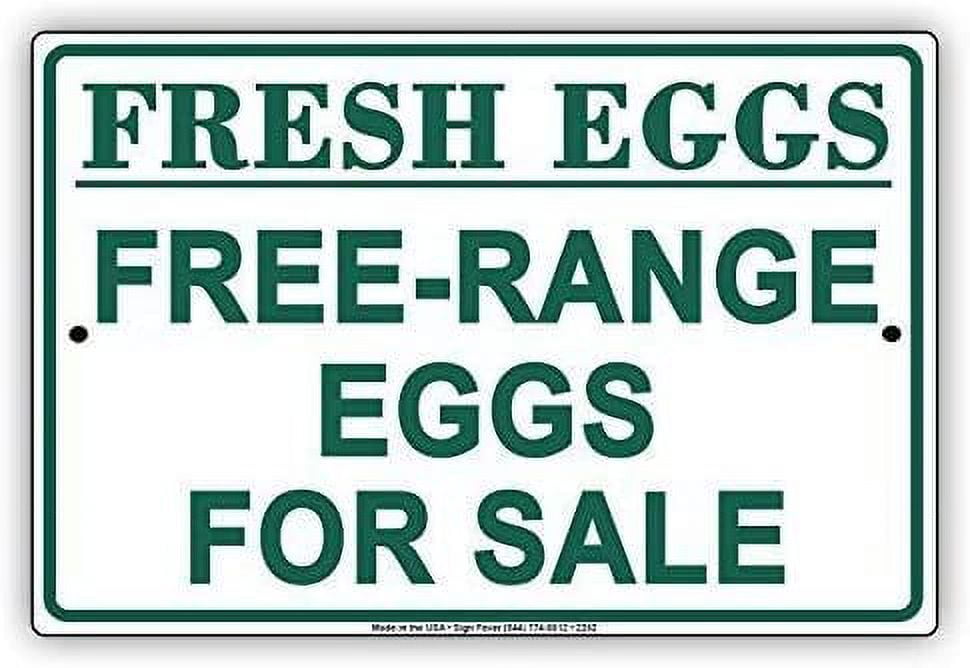Traffic Signs 12x16 Fresh Eggs Free Range Eggs for Sale Farmhouse ...