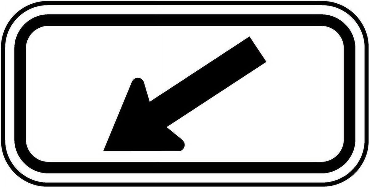 Traffic Signs - Black Diagonal Left Arrow Sign 10 x 7 Aluminum Sign ...