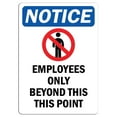 Traffic Signs Notice Notice Employees Only Beyond This Point Sign