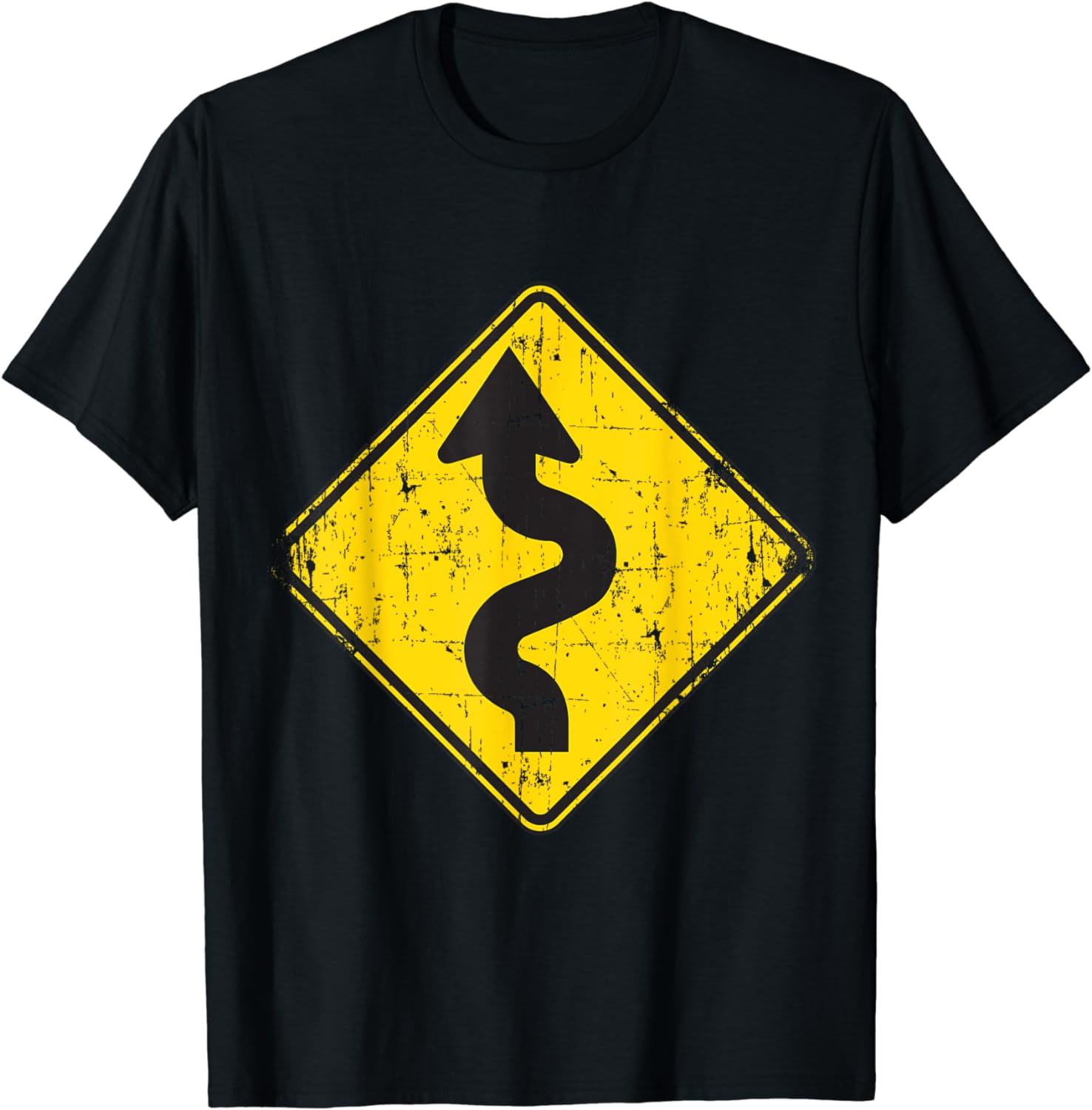 Traffic Street Windy Curve Road Sign T Shirts - Walmart.com